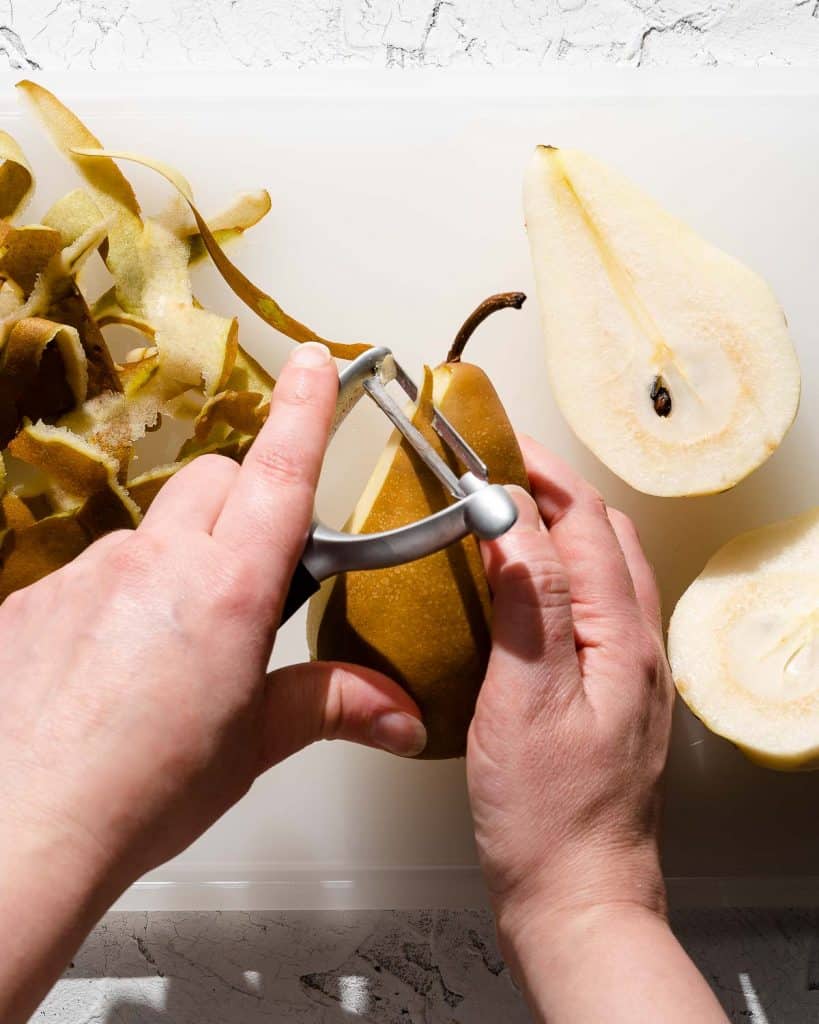 Red Wine Poached Pears with Blue Cheese - Nibble and Dine