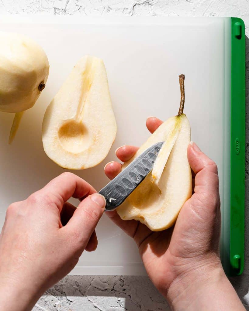 Red Wine Poached Pears with Blue Cheese - Nibble and Dine