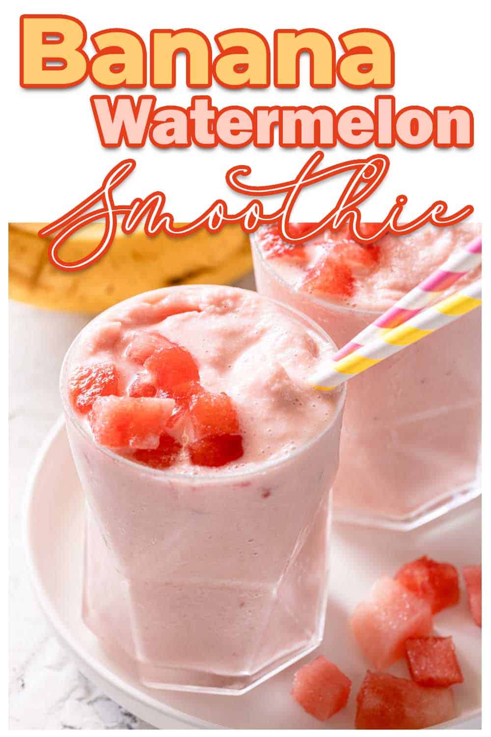 Banana Watermelon Smoothie - Nibble and Dine