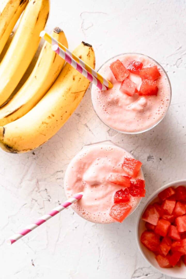 Banana Watermelon Smoothie - Nibble and Dine