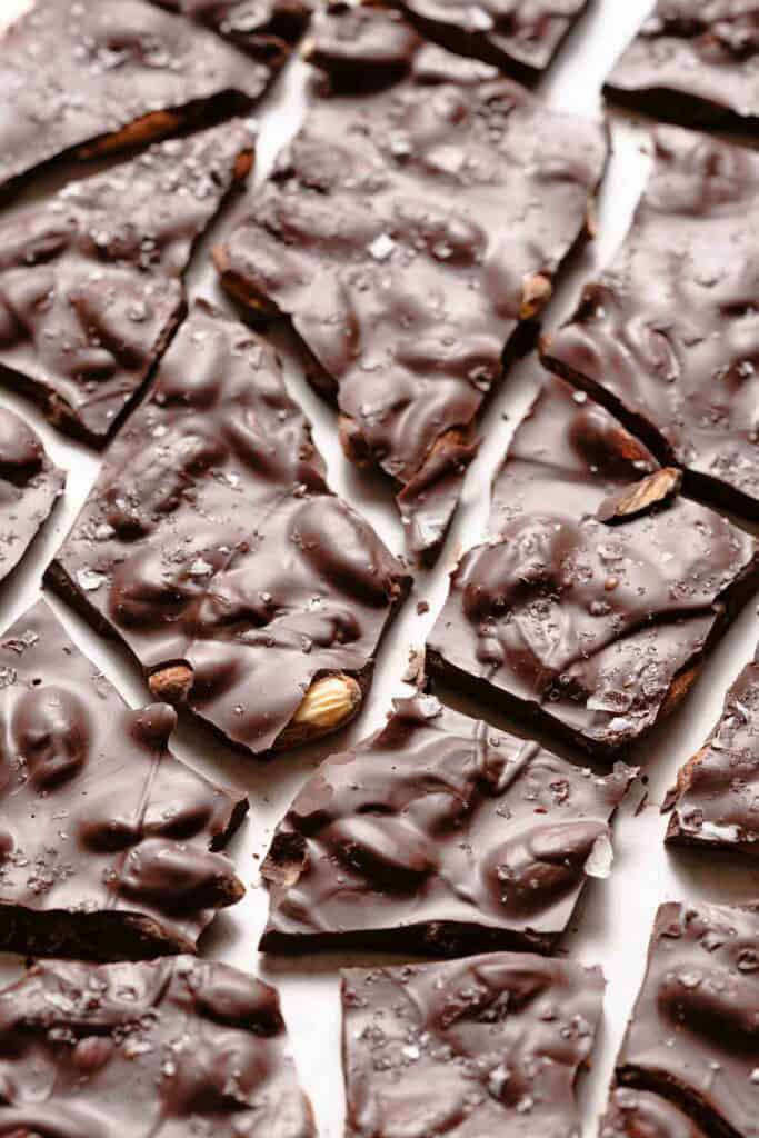 Dark Chocolate Almond Bark - Nibble and Dine