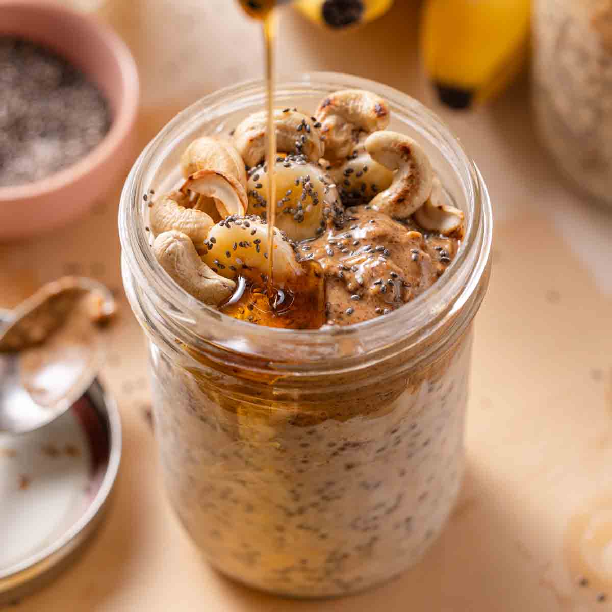 Banana Chia Overnight Oats - Nibble and Dine